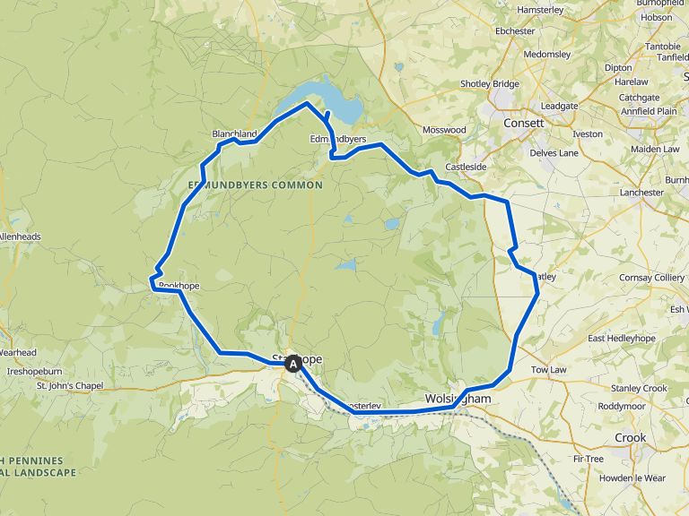 Pętla Derwent Reservoir & Walsingham ze Stanhope | kolarstwo szosowe ...